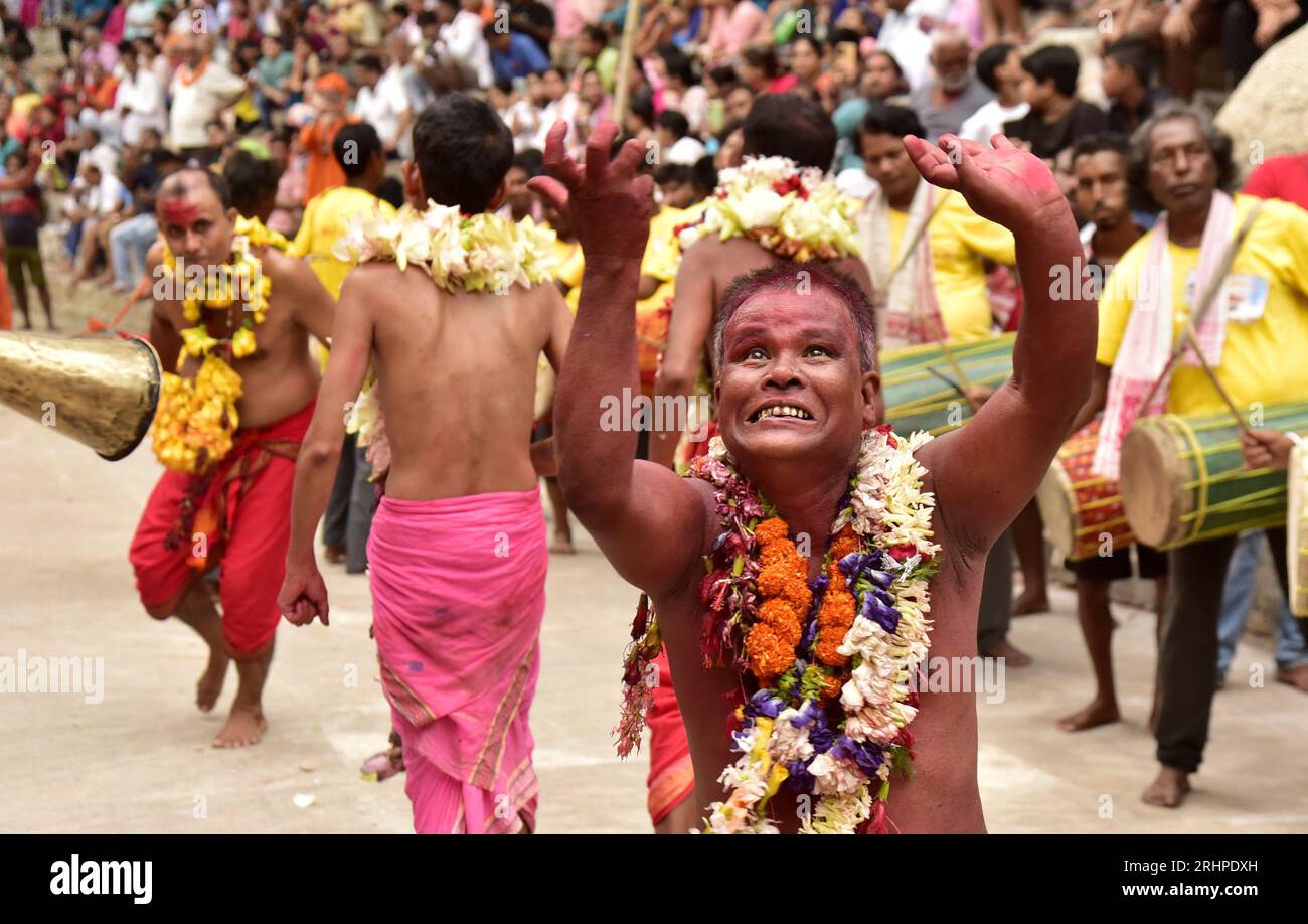 Guwahati, Guwahati, India. 18th Aug, 2023. Devotees perform Deodhani ...