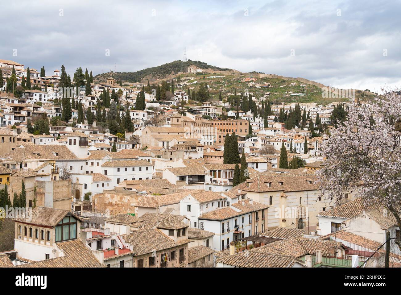 Spain, Andalusia, Granada, Mirador de la Churra, view of the historic ...