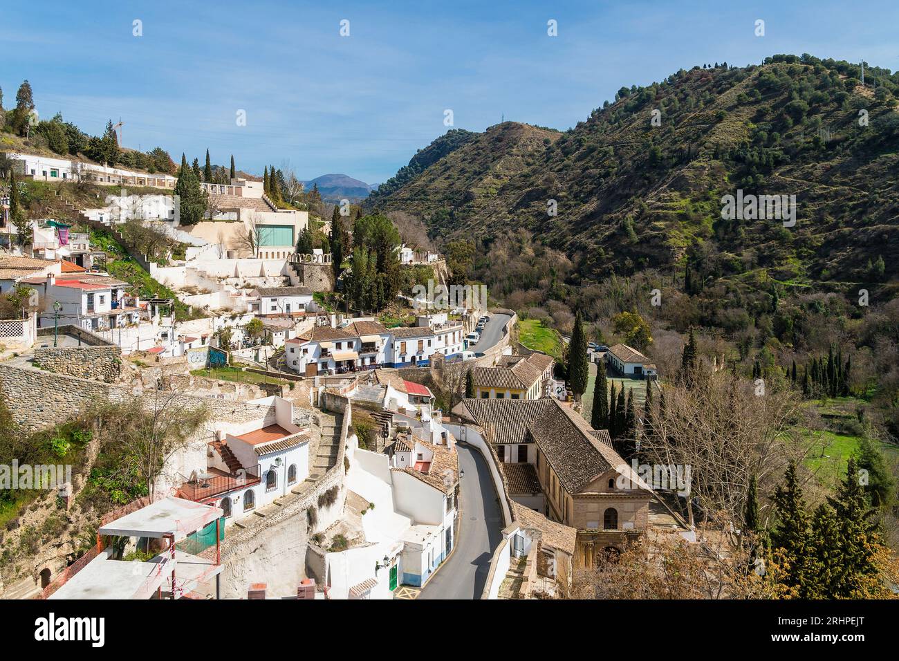 Spain, Andalusia, Granada, Sacromonte, Camino del Sacromonte, typical ...