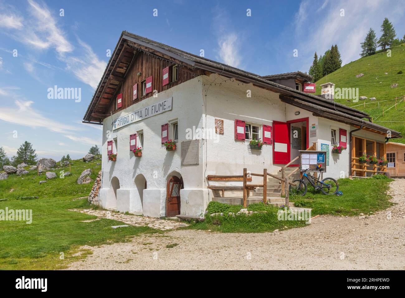 Italy, Veneto, province of Belluno, the historic refuge "Città di Fiume ...