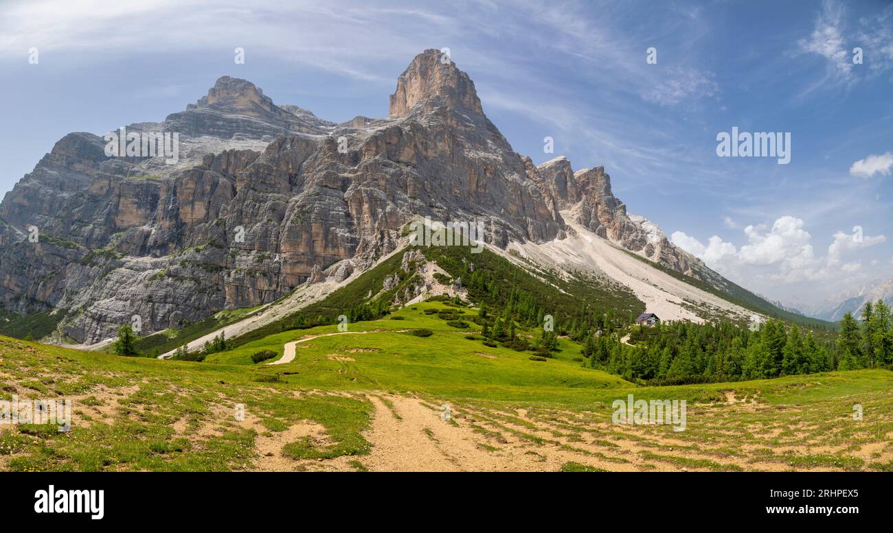 Italy, Veneto, province of Belluno, Vodo di Cadore, the south east wall ...