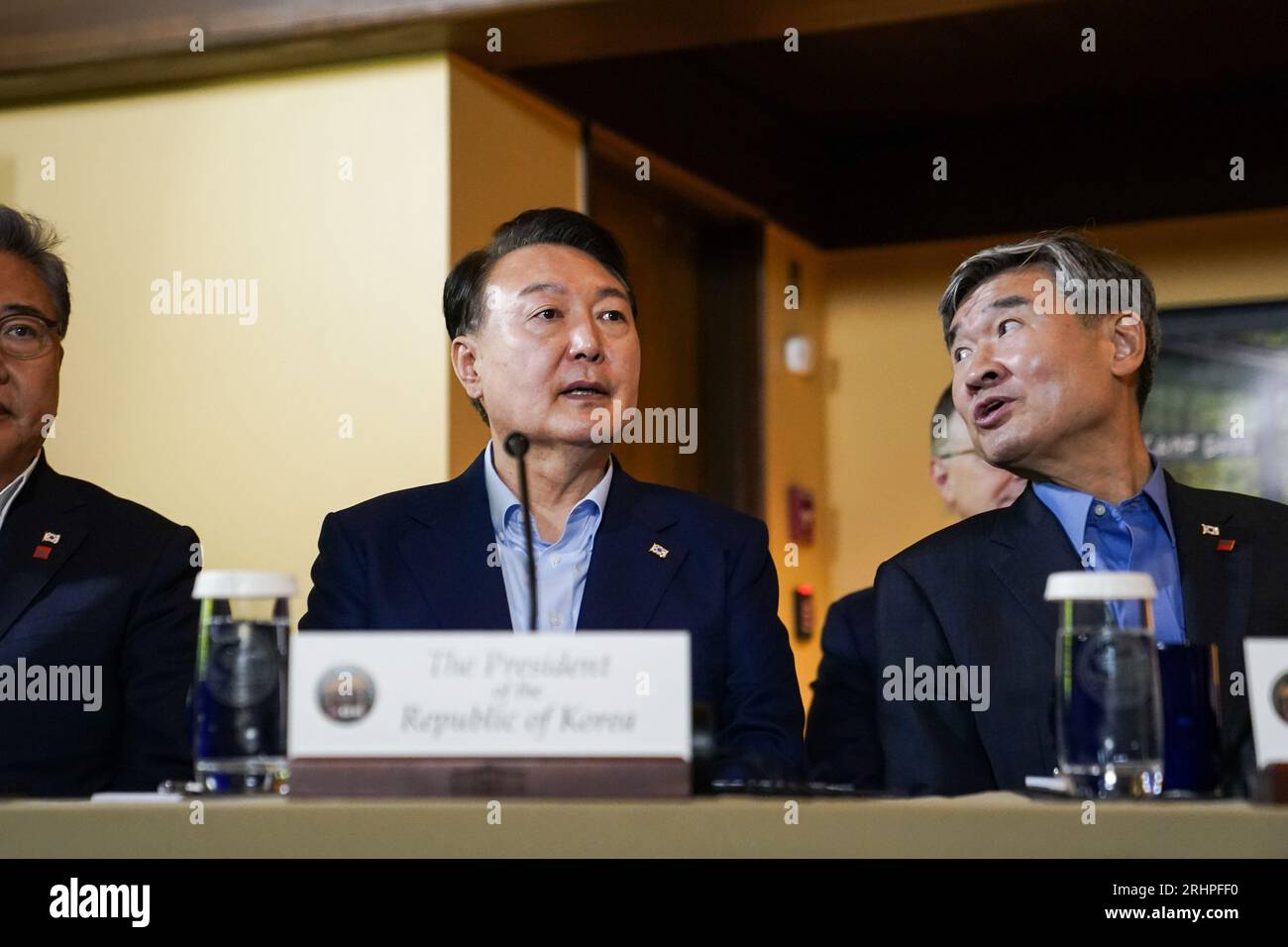 Camp David, United States. 18th Aug, 2023. South Korean President Yoon ...