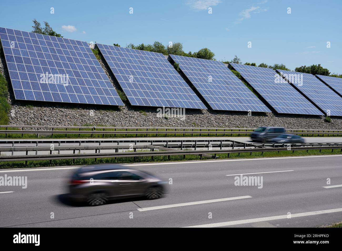 Germany, Bavaria, Upper Bavaria, Altötting district, A94, photovoltaic ...