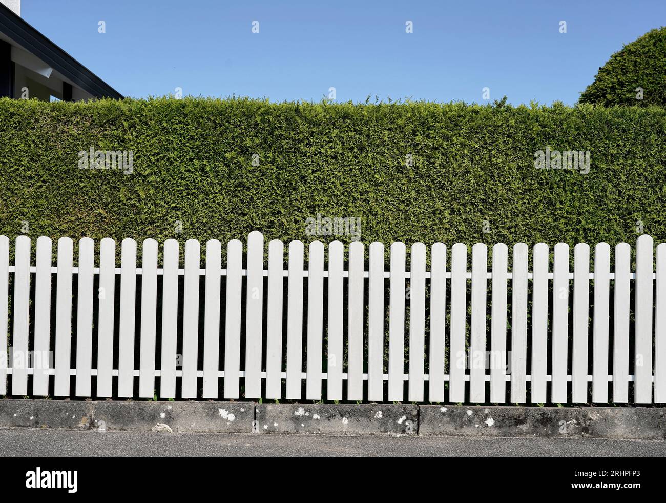 Germany, Bavaria, Upper Bavaria, Altötting district, high garden fence ...