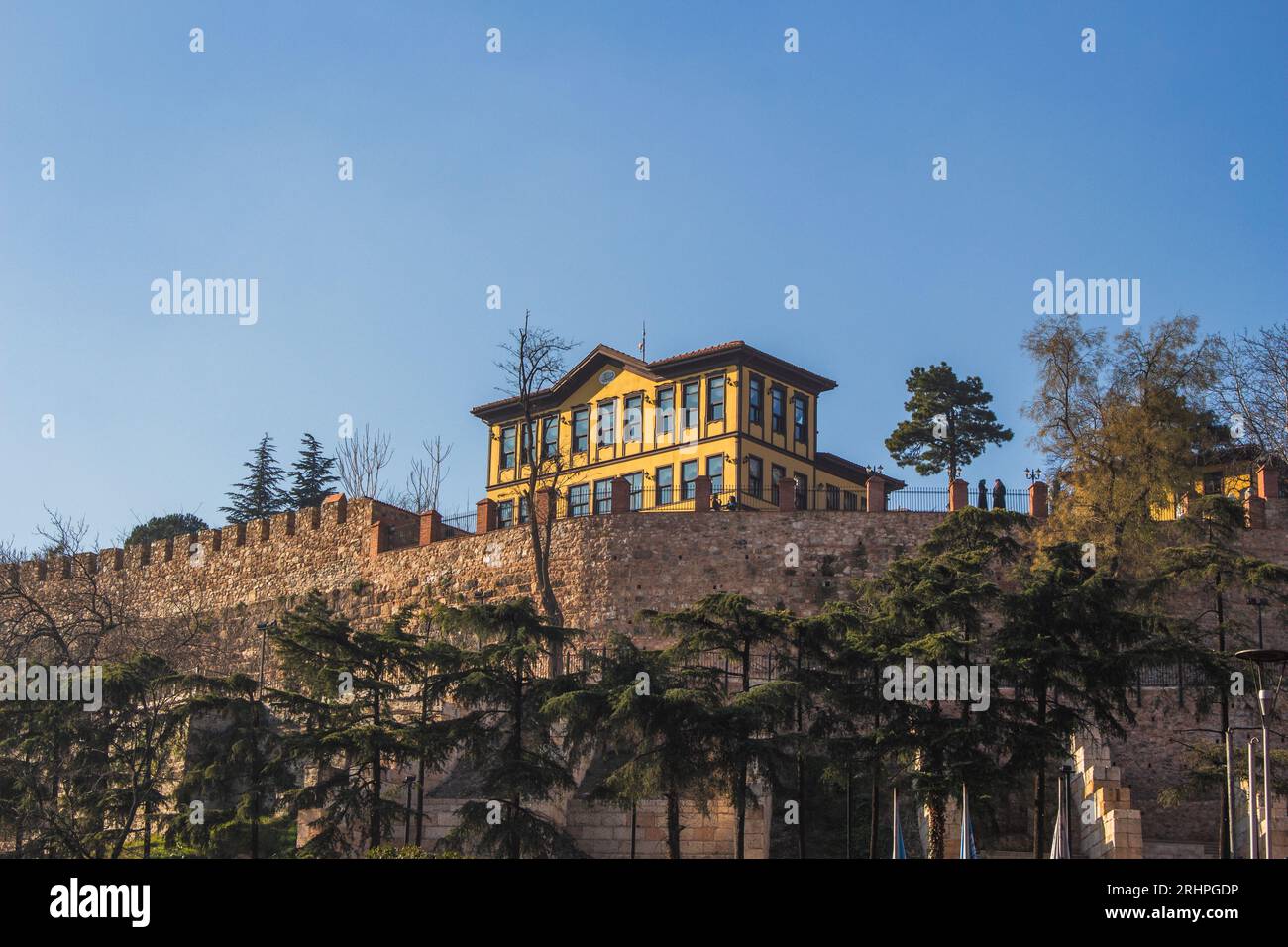 Bursa,Turkey - December 27, 2015 : View of yellow ottoman house known ...