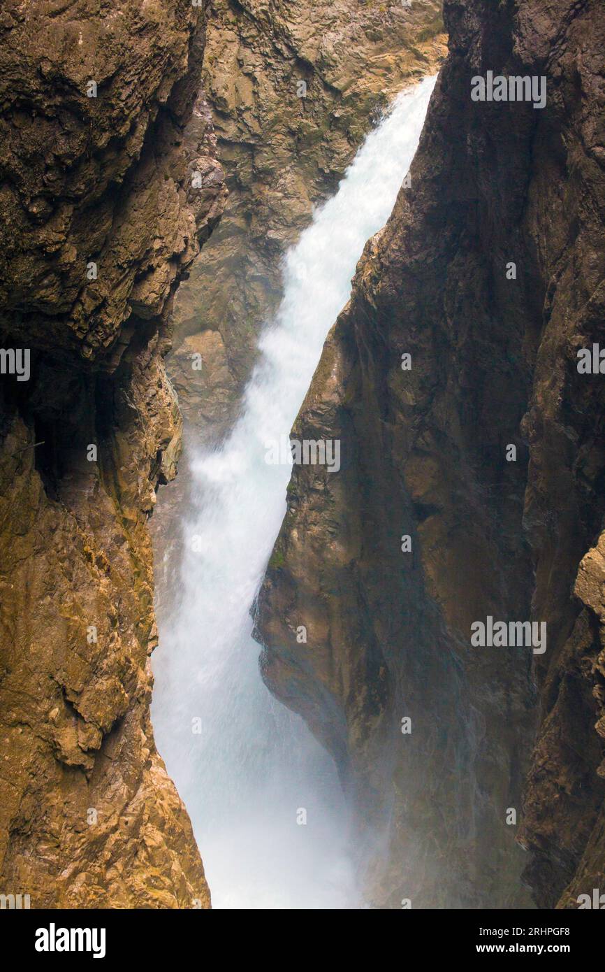 The waterfall trail, in the accessible lower part of the Leutascher ...