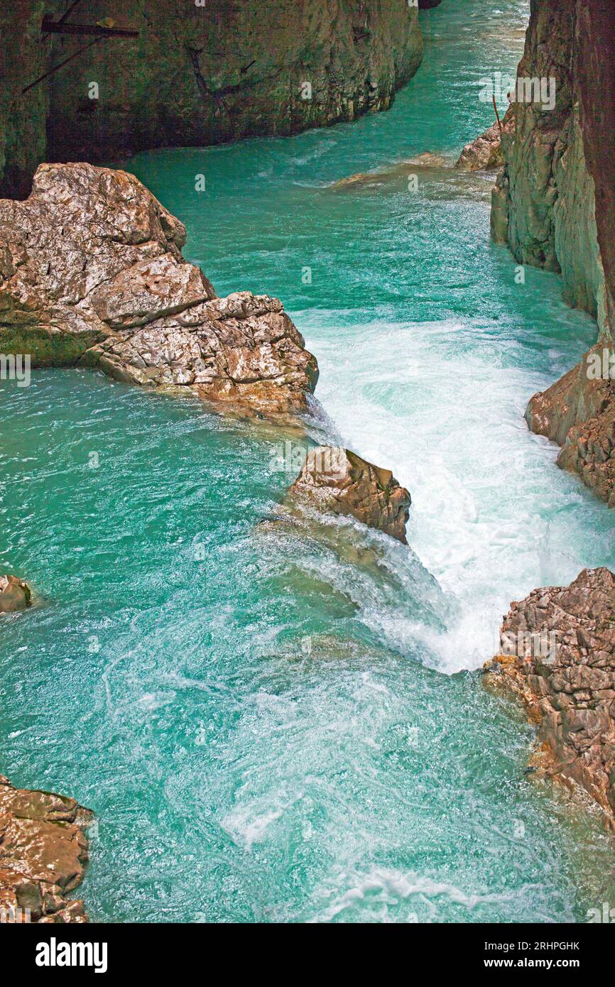 The waterfall trail, in the accessible lower part of the Leutascher ...