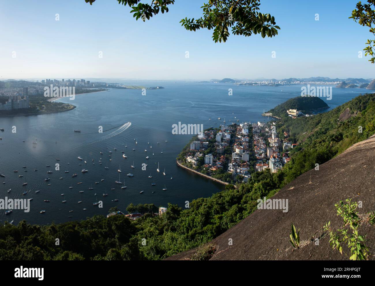 Rio de Janeiro, Brazil: the skyline of Rio on the left, with Urca ...