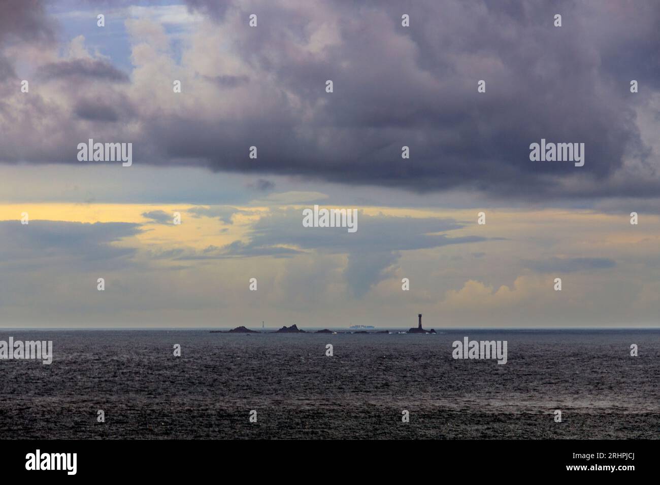 Looking south from Cape Cornwall towards Land's End and Longships ...