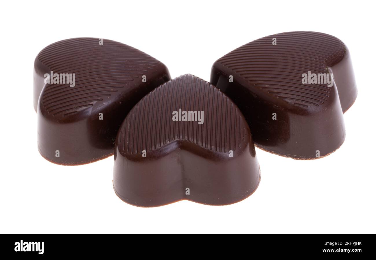 chocolate candy heart isolated on white background Stock Photo - Alamy