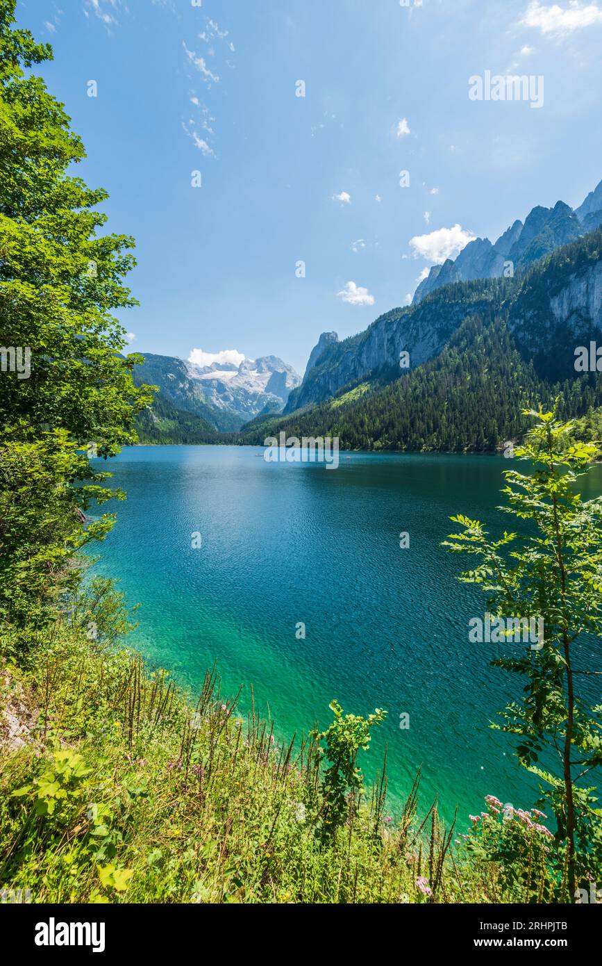 Vorderer Gosausee and Dachstein Massif in Salzkammergut, Upper Austria ...
