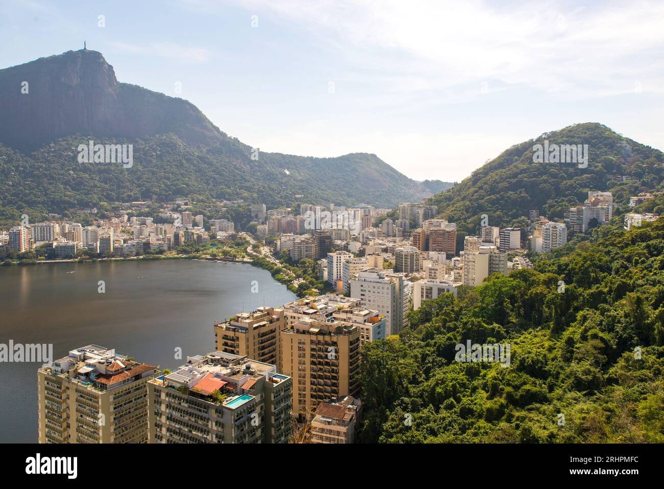 Wealthy Living Area in Rio de Janeiro with Corcovado Mountain in the ...
