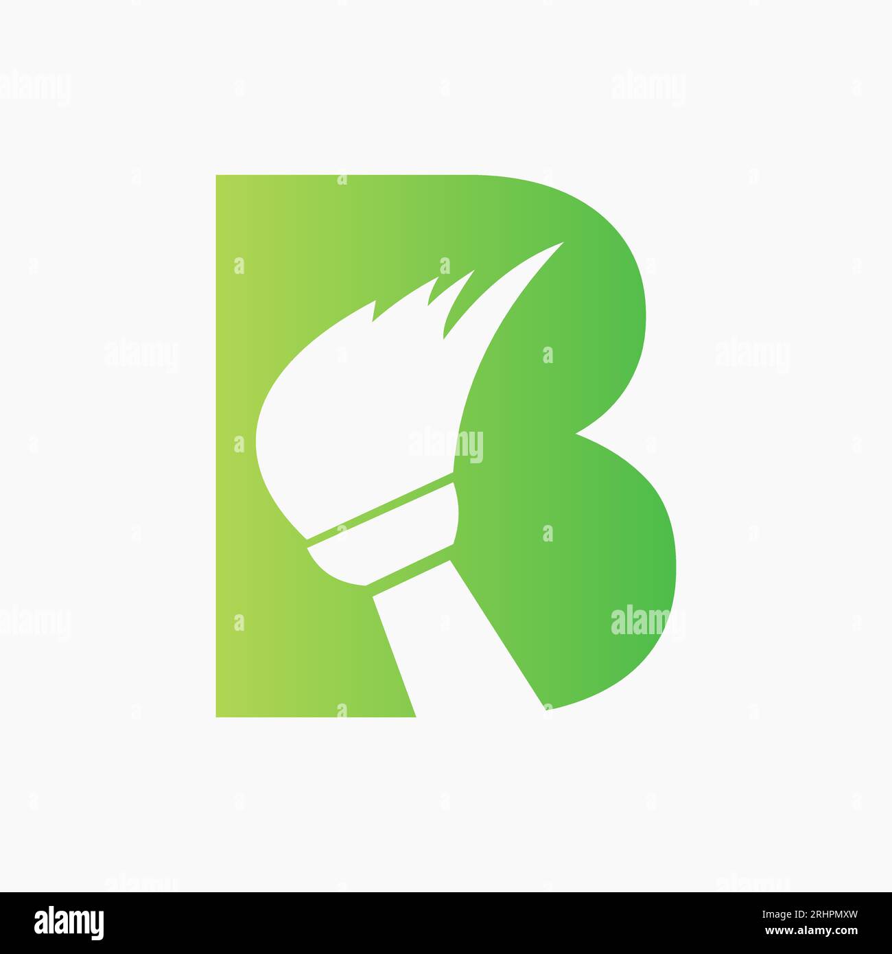 Letter B House Cleaning Logo Concept With Clean Brush Icon. Maid ...
