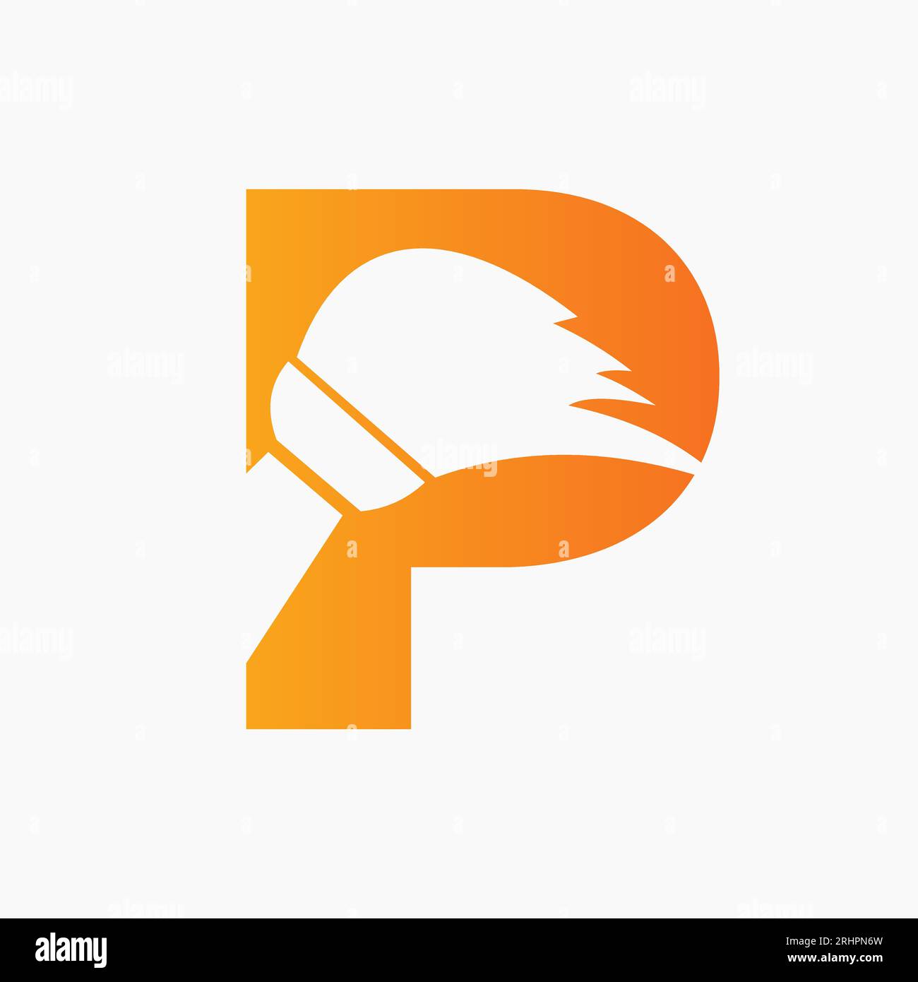 Letter P House Cleaning Logo Concept With Clean Brush Icon. Maid ...