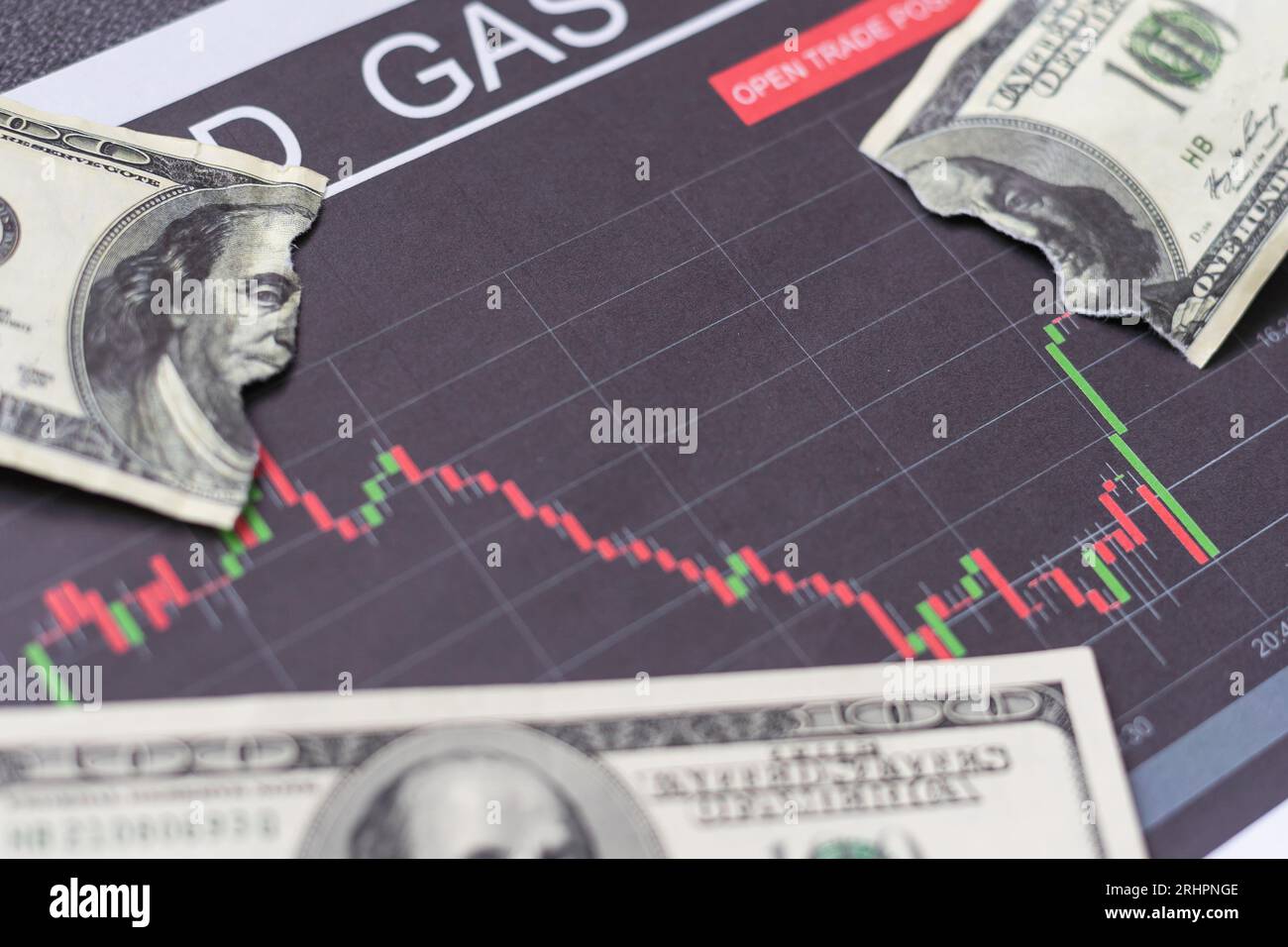 stock chart and US money as background. view from above Stock Photo - Alamy