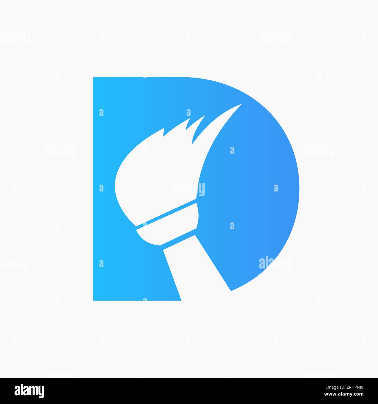 Letter D House Cleaning Logo Concept With Clean Brush Icon. Maid ...