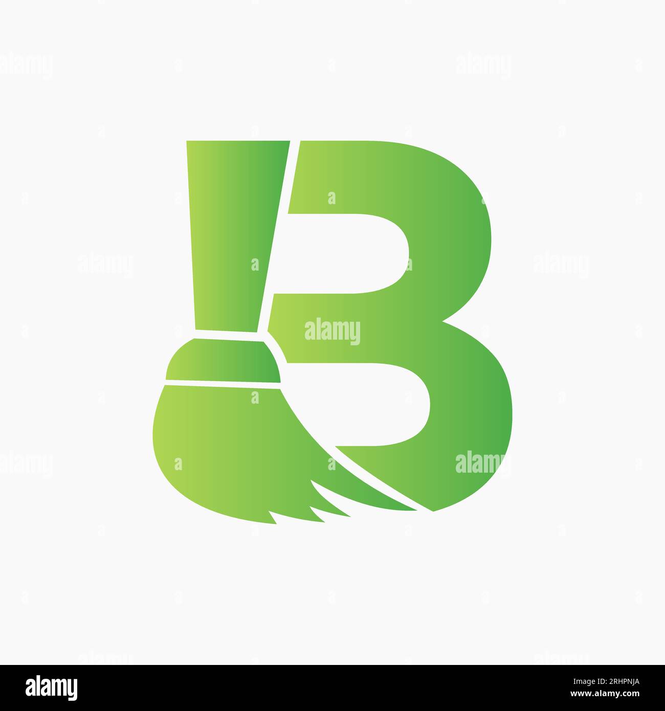 Letter B House Cleaning Logo Concept With Clean Brush Icon. Maid ...