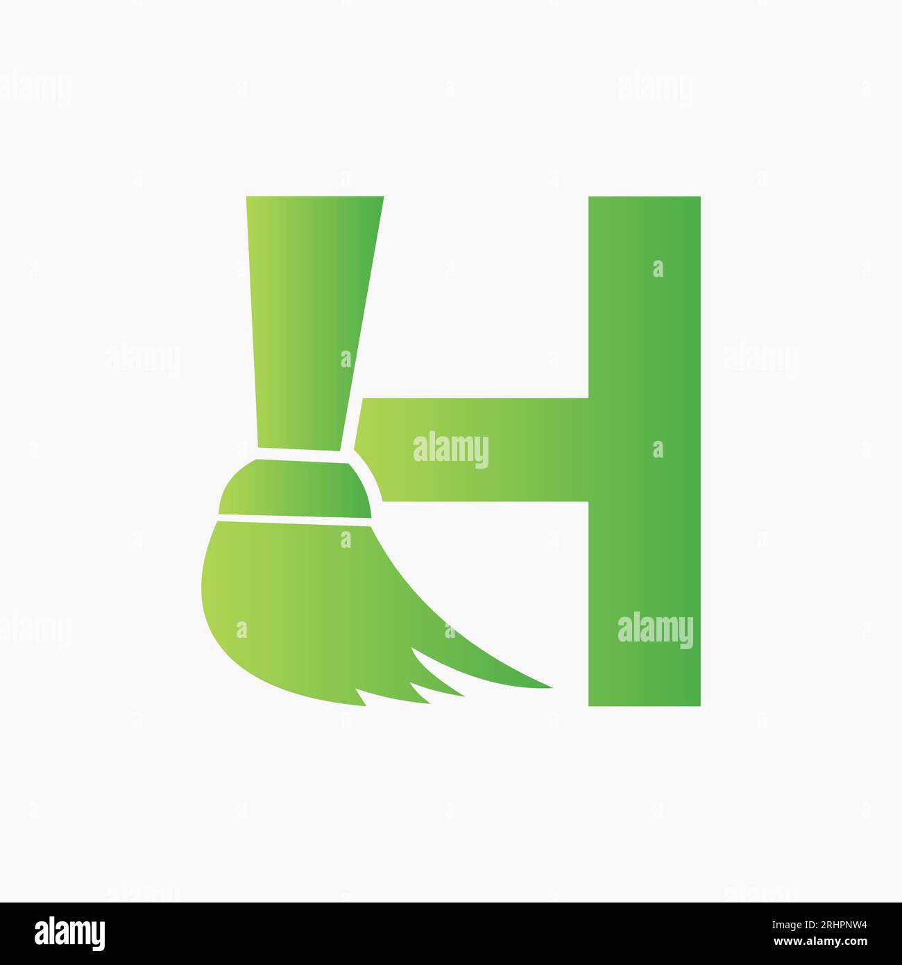 Letter H House Cleaning Logo Concept With Clean Brush Icon. Maid ...