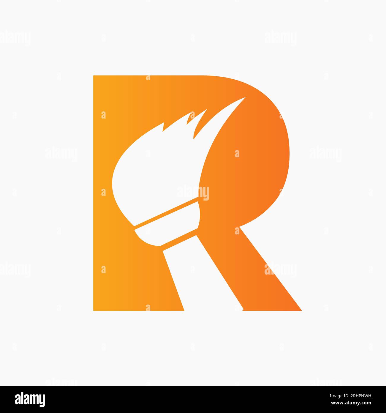 Letter R House Cleaning Logo Concept With Clean Brush Icon. Maid ...