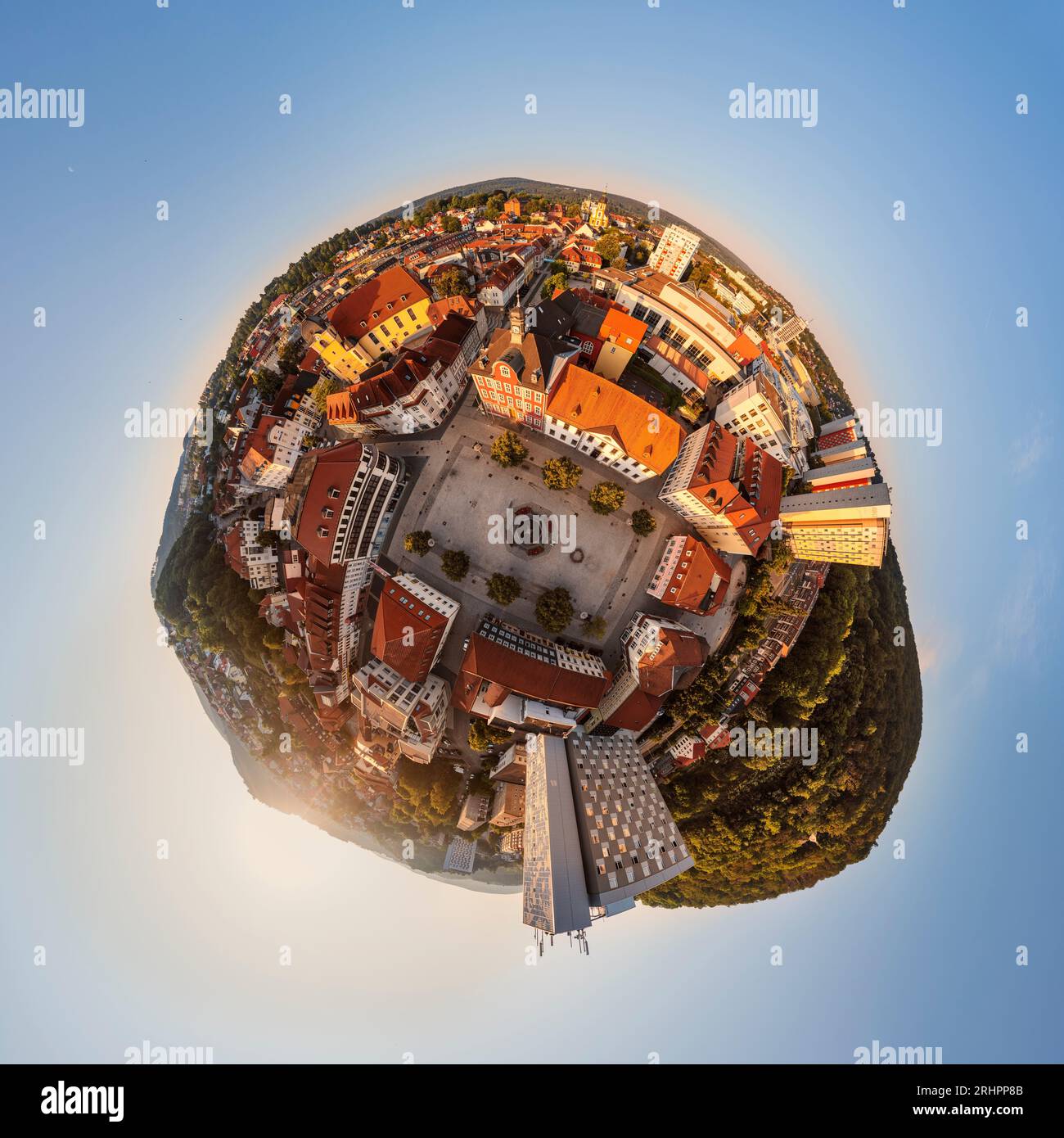 Drone panoramic footage small town hi-res stock photography and images ...