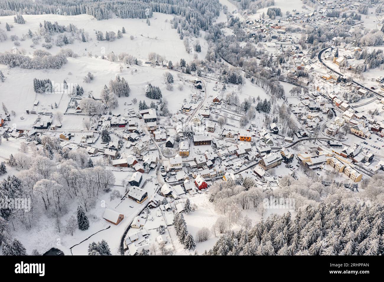 Birds eye view of the village hi-res stock photography and images - Alamy