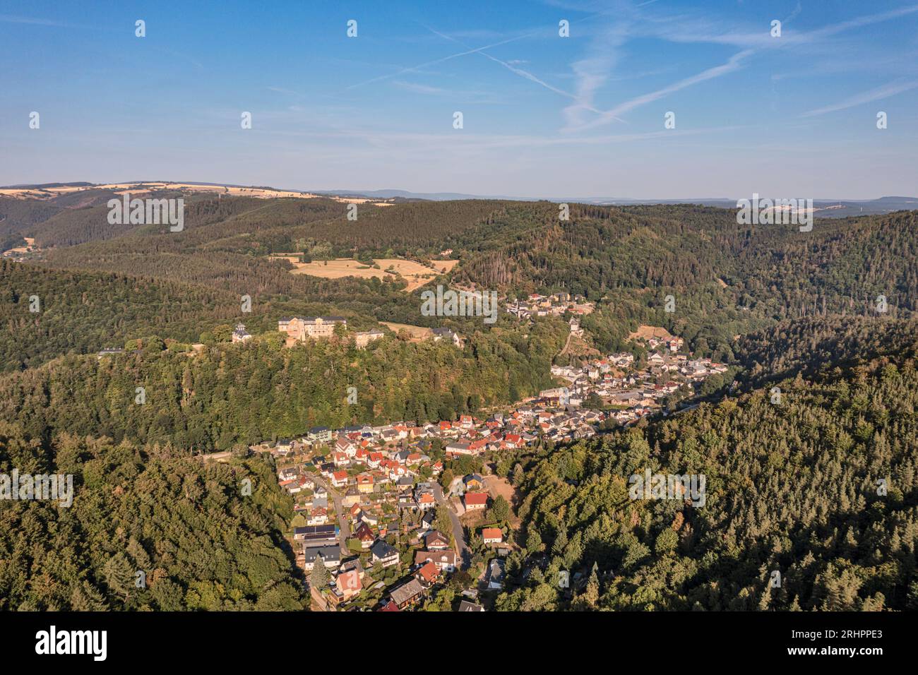 Germany, Thuringia, Schwarzburg, small town, castle, landscape, valleys ...