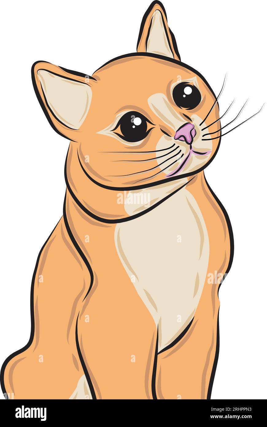 Cute orange cat pet vector picture Stock Vector Image & Art - Alamy
