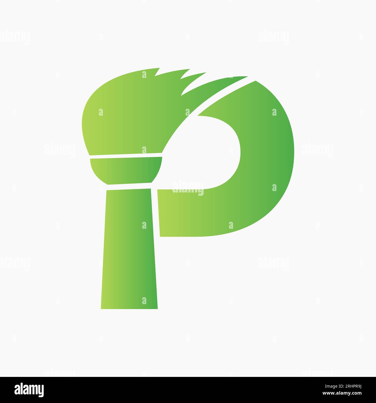 Letter P House Cleaning Logo Concept With Clean Brush Icon. Maid ...