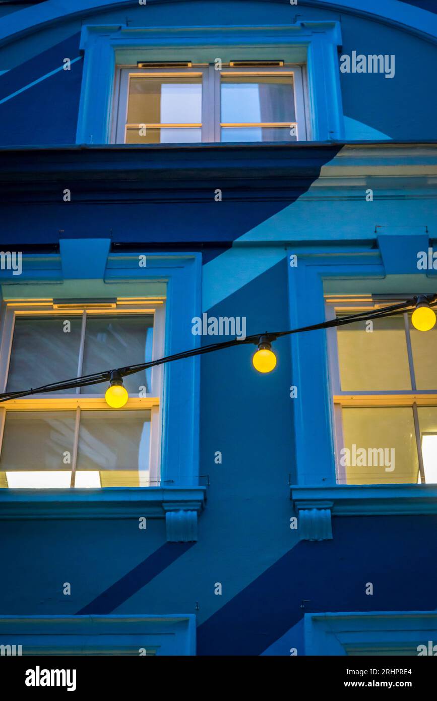 Blue facade in Kingly Street in London's West End, Soho, London ...