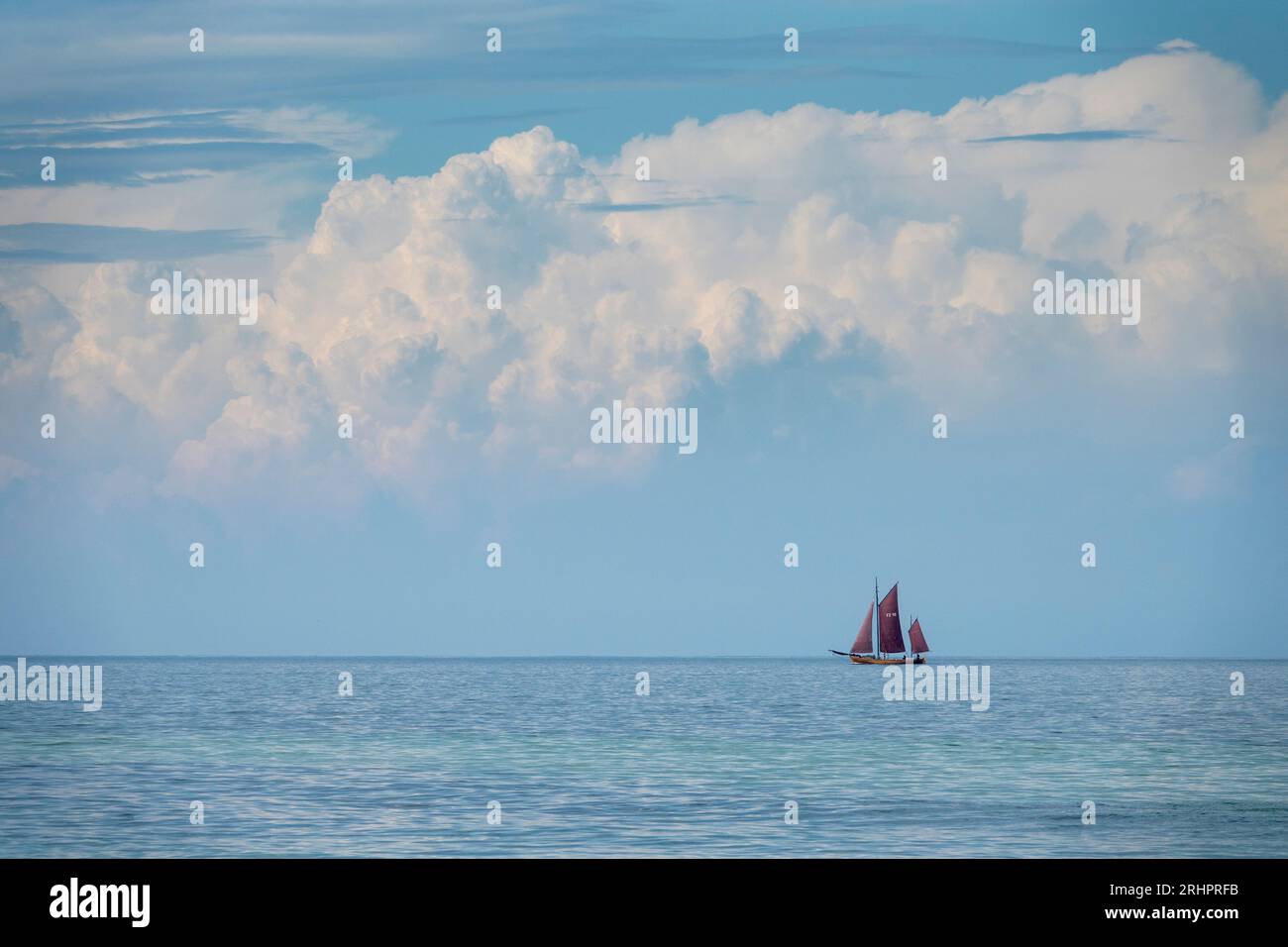 Hiddensee, beach at Klausner, sail ship Stock Photo - Alamy