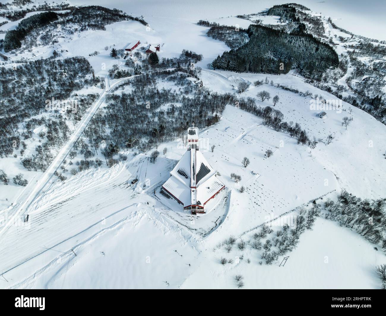 church, Borg, Lofoten, Norway, winter Stock Photo - Alamy
