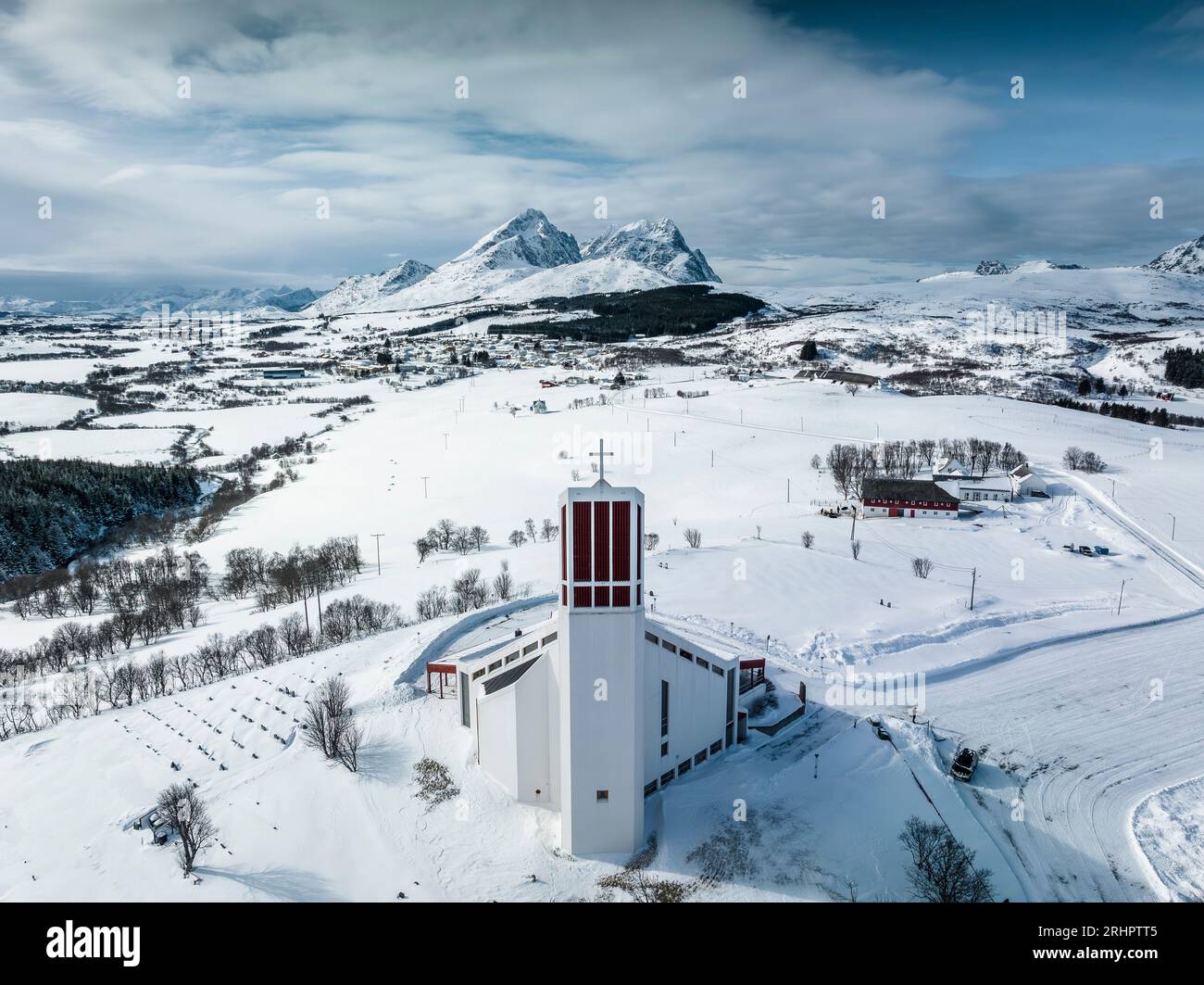 church, Borg, Lofoten, Norway, winter Stock Photo - Alamy