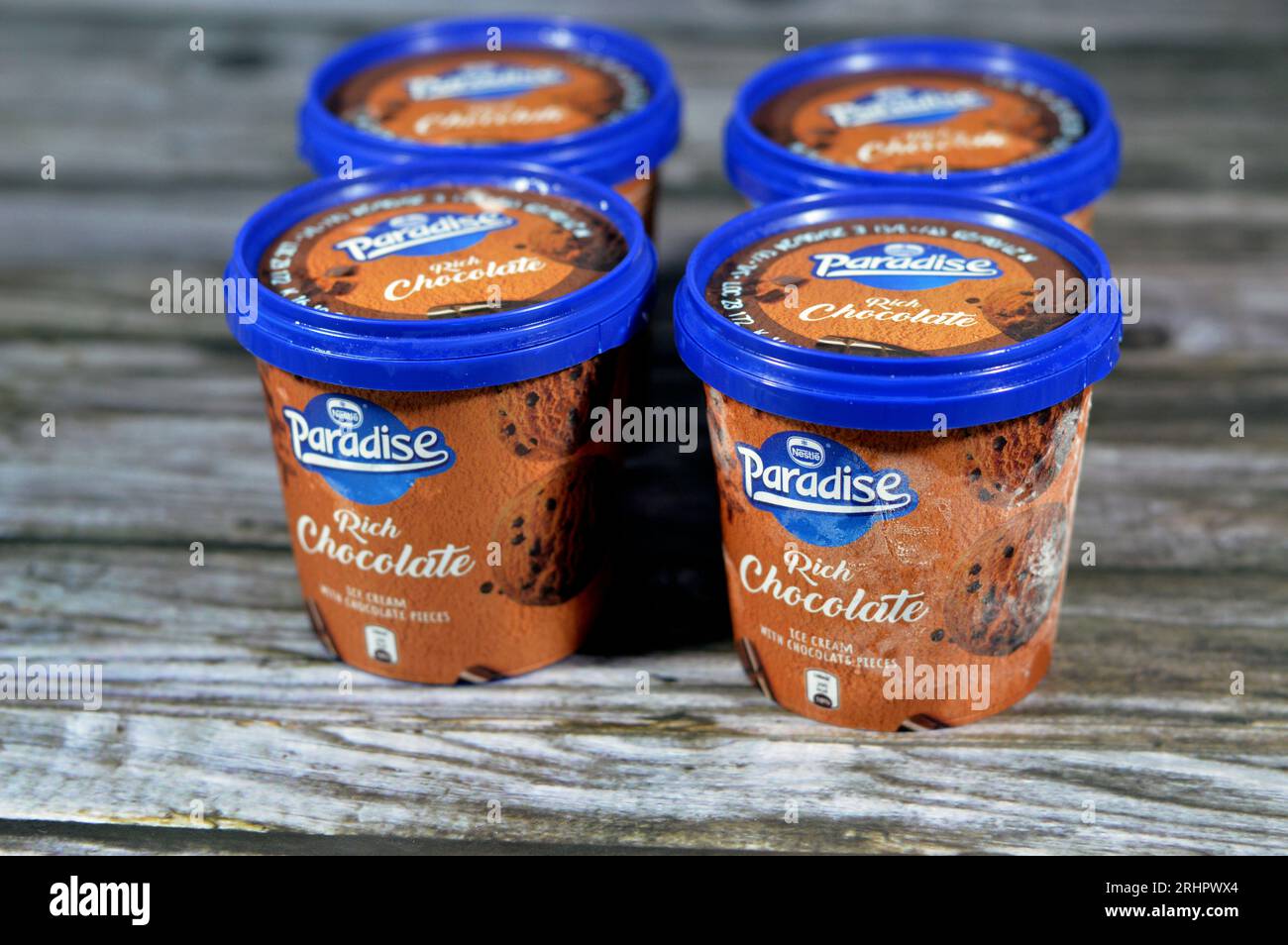 Giza, Egypt, July 21 2023: Frozen Nestle Paradise rich chocolate ice ...