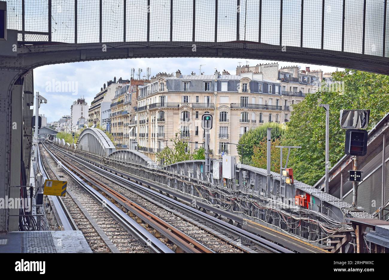 View looking ENE along Metro Line 6, viewed from platform level on ...