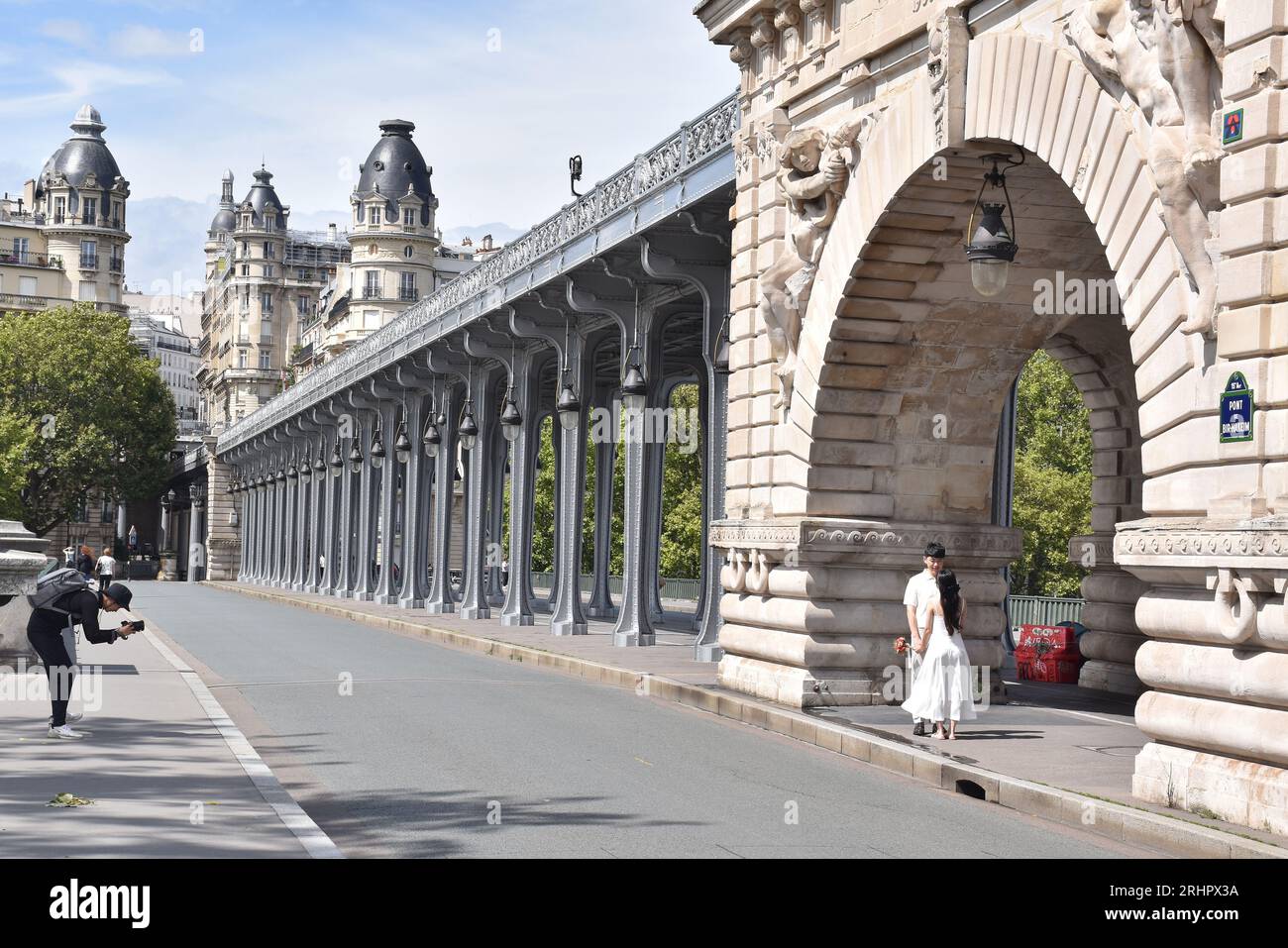 Framed by massive stone triumphal arch hi-res stock photography and ...