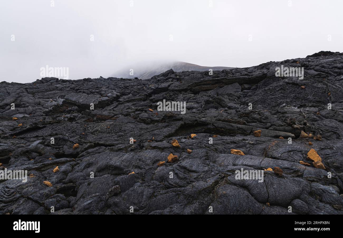 Lava field, shortly after the volcanic eruption 'Fagradallsfjall ...