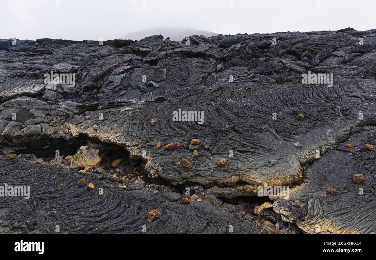Lava field, shortly after the volcanic eruption 'Fagradallsfjall ...