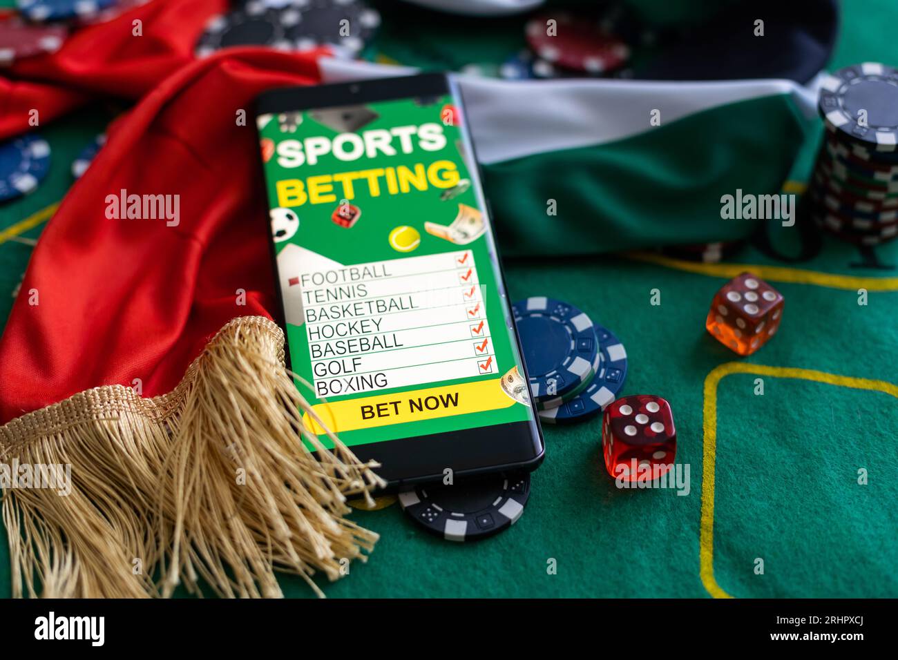smartphone with sports betting, casino, flag UAE Stock Photo - Alamy