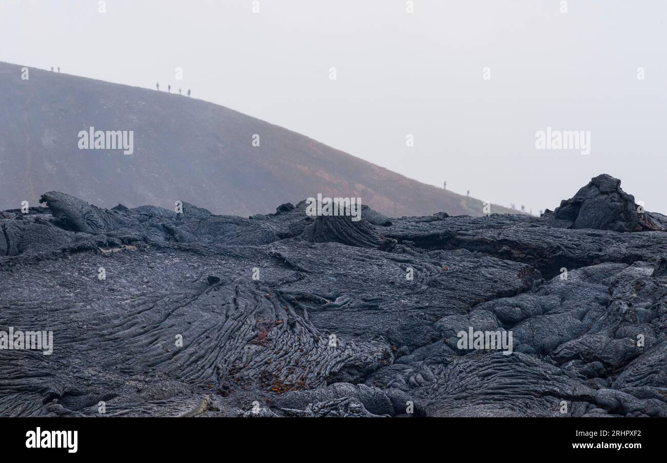 Lava field, shortly after the volcanic eruption 'Fagradallsfjall ...