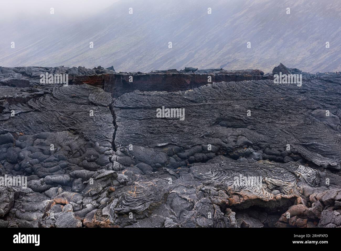 Lava field, shortly after the volcanic eruption 'Fagradallsfjall ...