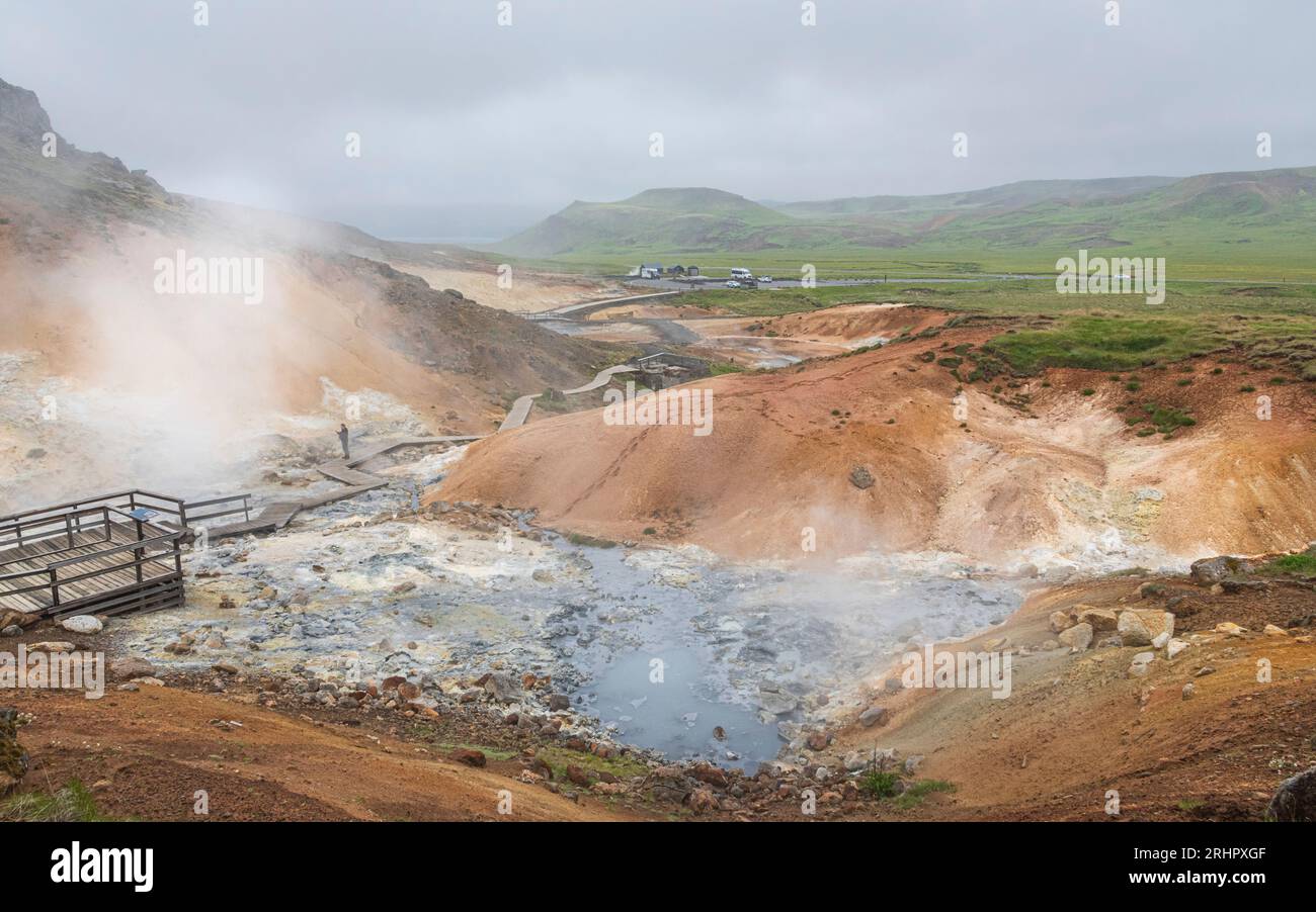 Southwest Iceland in early summer 2021, Krysuvík, also called ...