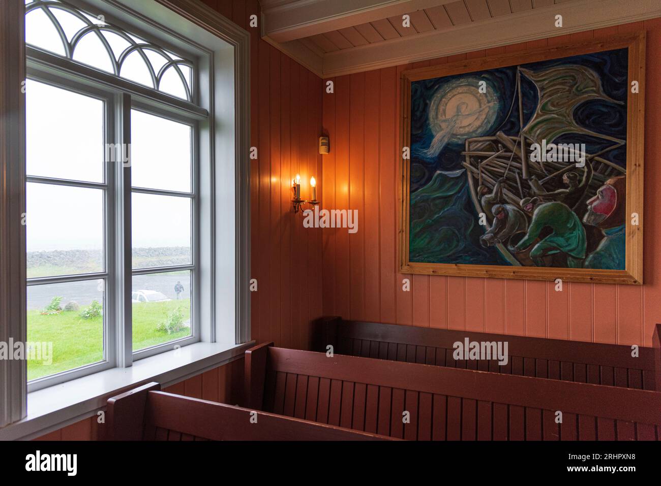 South coast of Iceland in early summer 2021, interior of the wooden ...