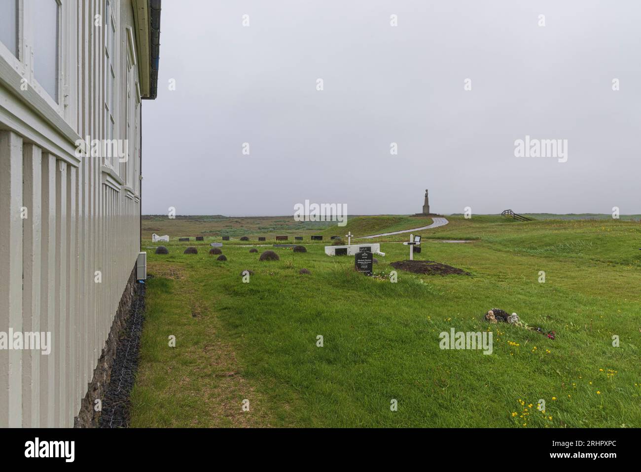 South coast of Iceland in early summer 2021, Strandarkirkja, cemetery ...