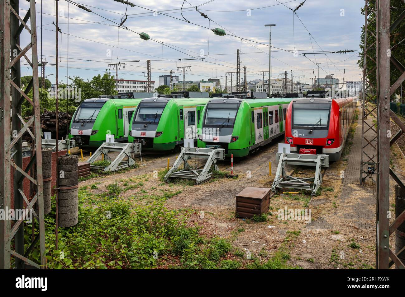 Essen, North Rhine-Westphalia, Germany, city trains stand on a siding ...