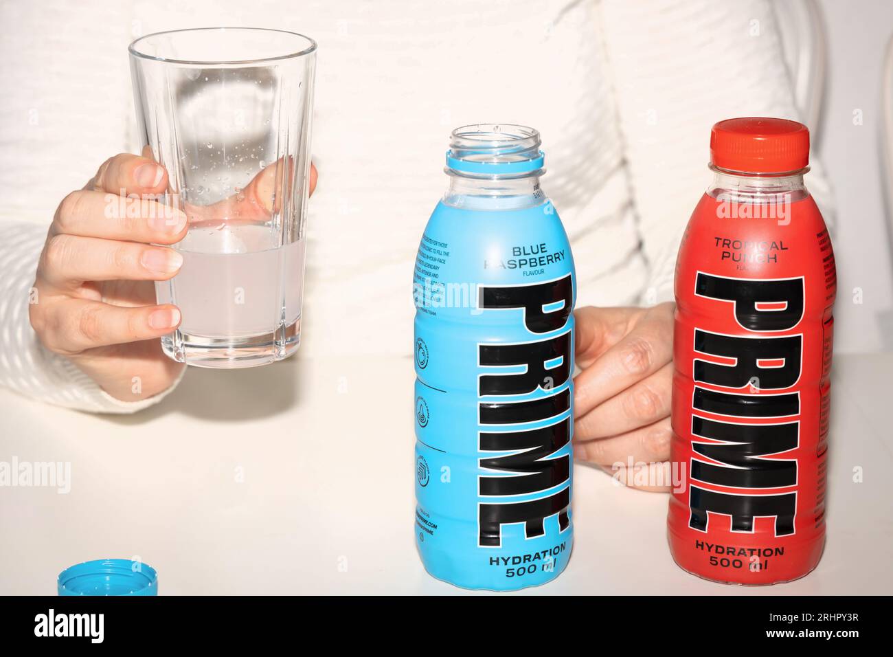 Two bottles of the popular drink prime Stock Photo - Alamy