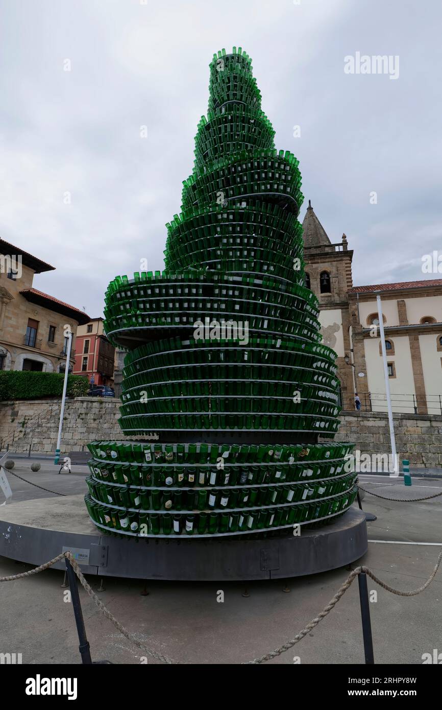 Árbol de la Sidra,The Cider Tree sculpture made from empty cider ...