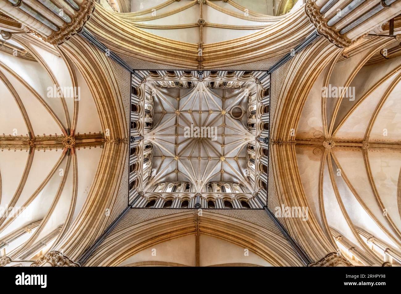 Central Tower Ceiling, Lincoln Cathedral, Lincoln, England, UK Stock ...
