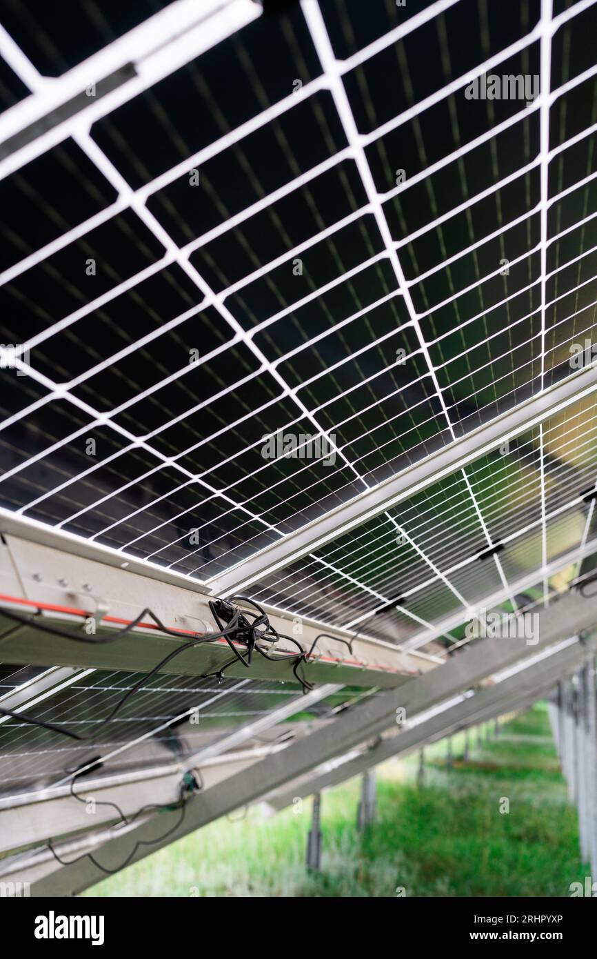 Back side of solar panel, photovoltaic, alternative electricity source ...