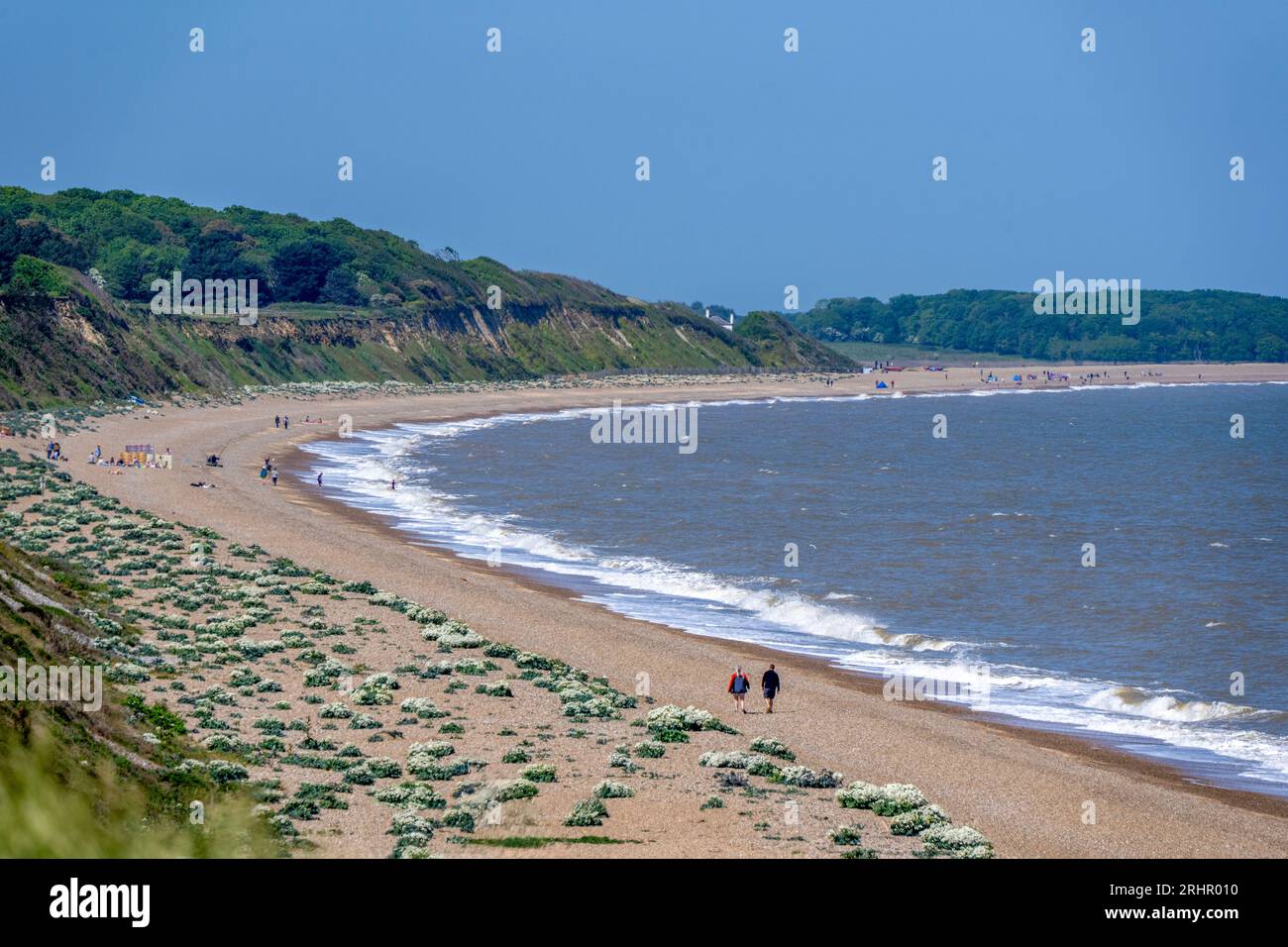 People enjoying Dunwich beach, Suffolk, England, Uk Stock Photo - Alamy