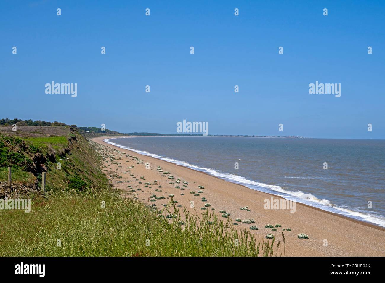 Dunwich beach looking towards Southwold,, Suffolk, England, Uk Stock Photo - Alamy